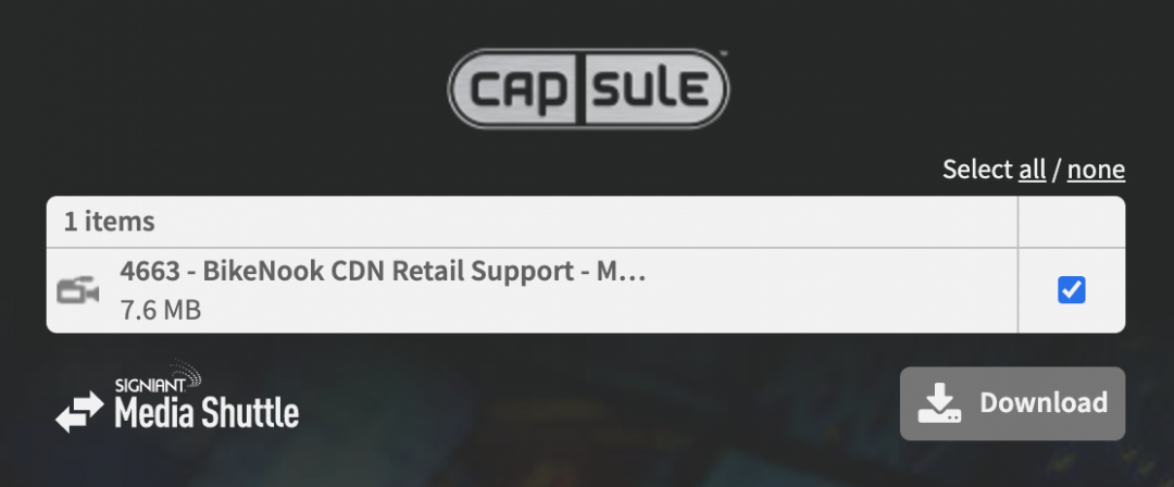 Media Shuttle - Downloading a File - PC - Capsule Media